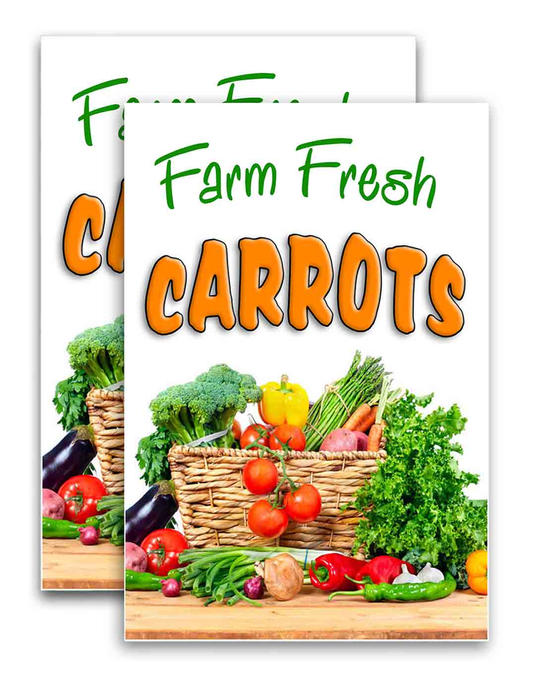 Farm Fresh Carrots (24" X 36") Vinyl Decal Only (Pack of 2) |Sign ...