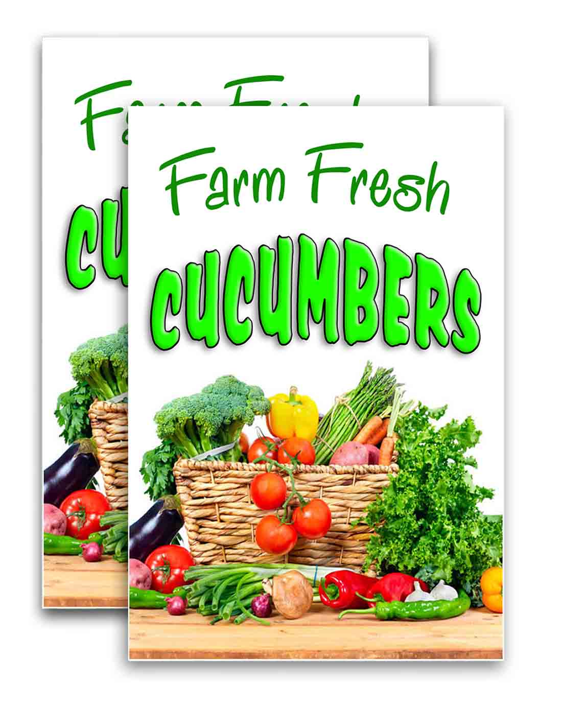 Farm Fresh Cucumbers (24" X 36") Vinyl Decal Only (Pack of 2) |Sign ...