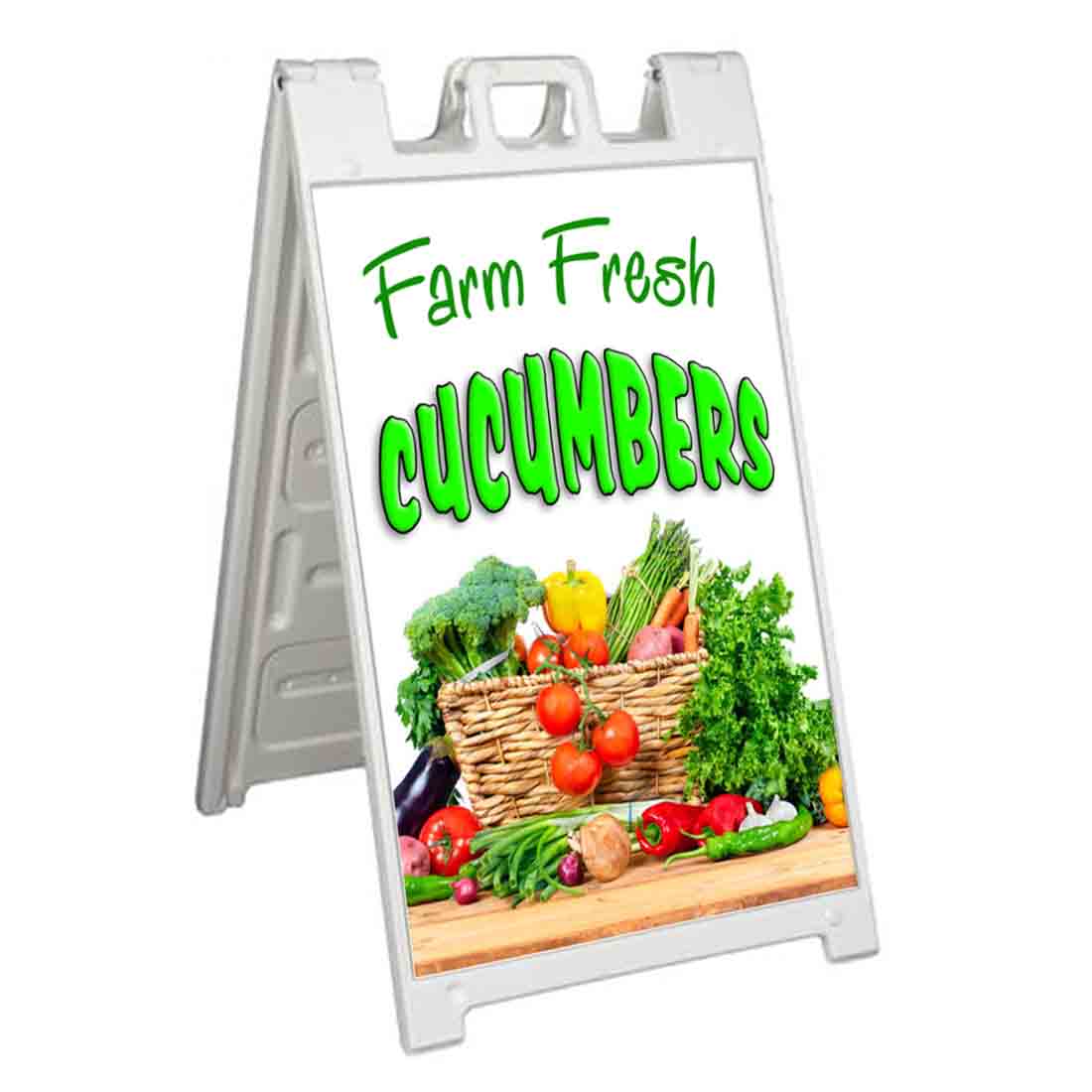 FARM FRESH CUCUMBERS Signicade 24x36 Aframe Sidewalk Sign Banner Decal ...