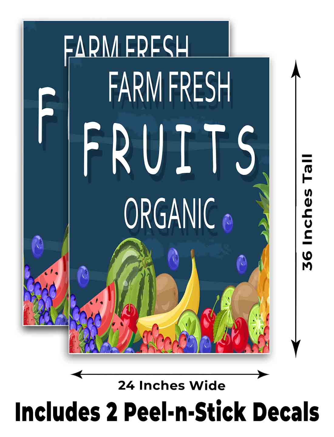 FARM FRESH FRUITS ORGANIC Signicade 24x36 Aframe Sidewalk Sign Banner ...