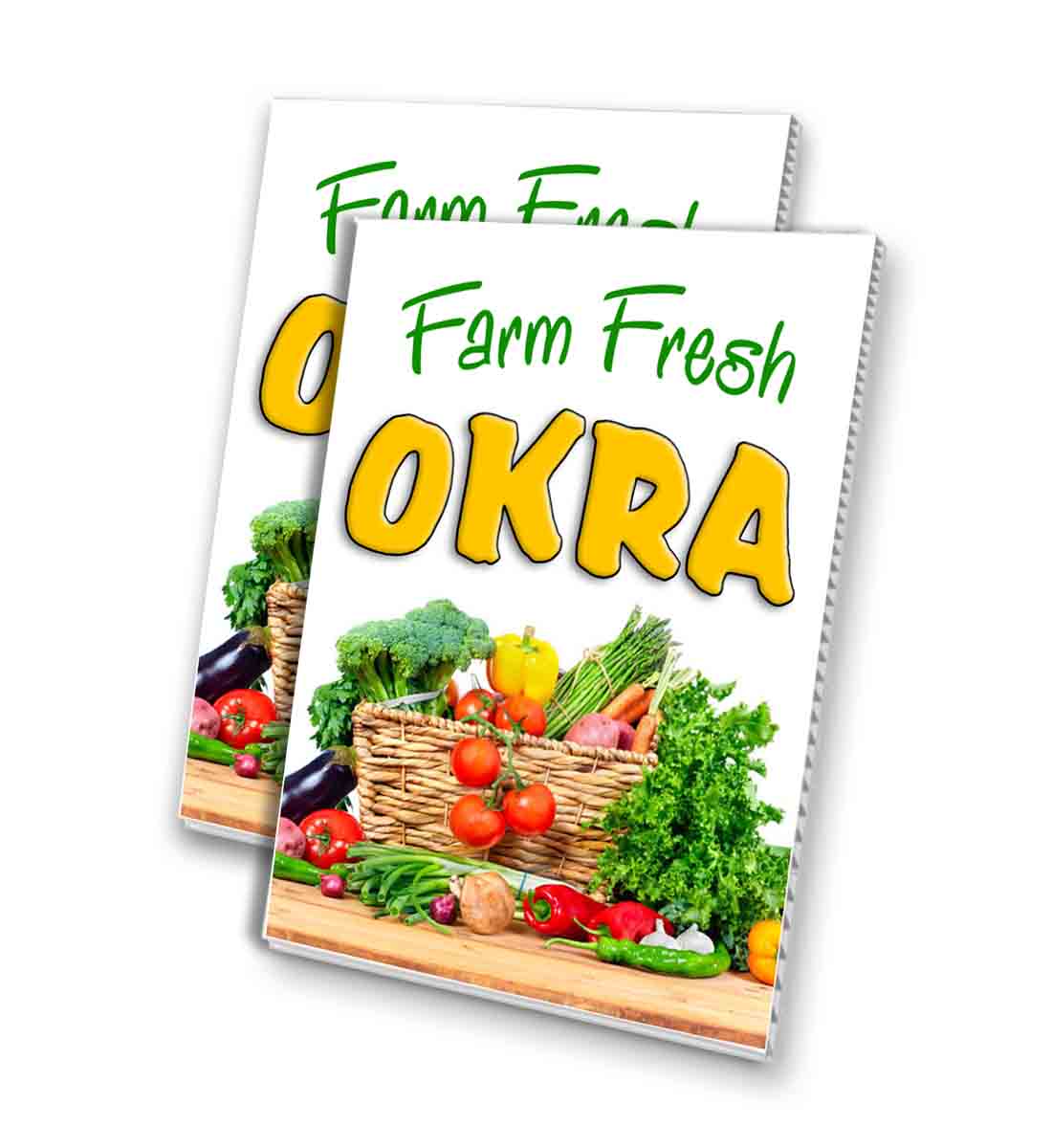 Farm Fresh Okra (24" X 36") 4mm Corrugated Plastic Panel, Graphics ...