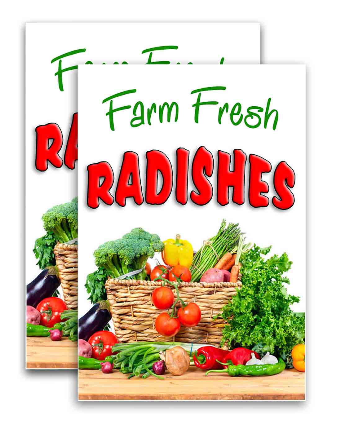 Farm Fresh Radishes (24" X 36") Vinyl Decal Only (Pack of 2) |Sign ...