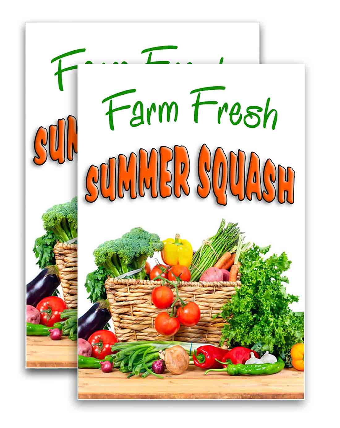 Farm Fresh Summer Squash (24" X 36") Vinyl Decal Only (Pack of 2) |Sign ...