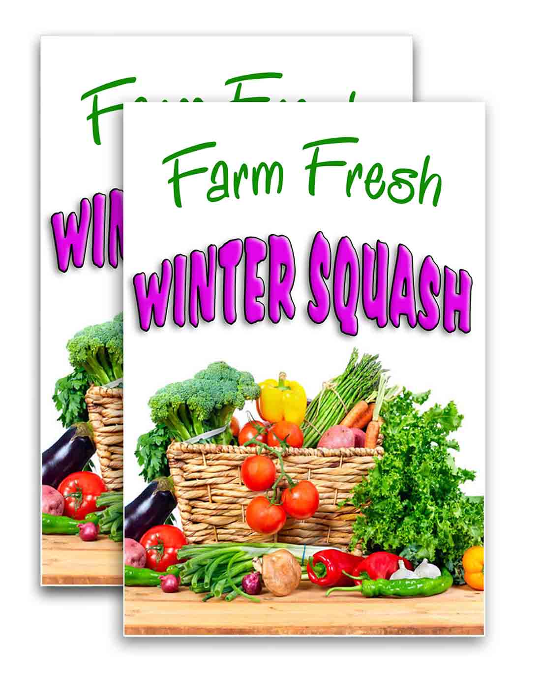 Fresh Winter Squash (24" X 36") Vinyl Decal Only (Pack of 2) |Sign ...