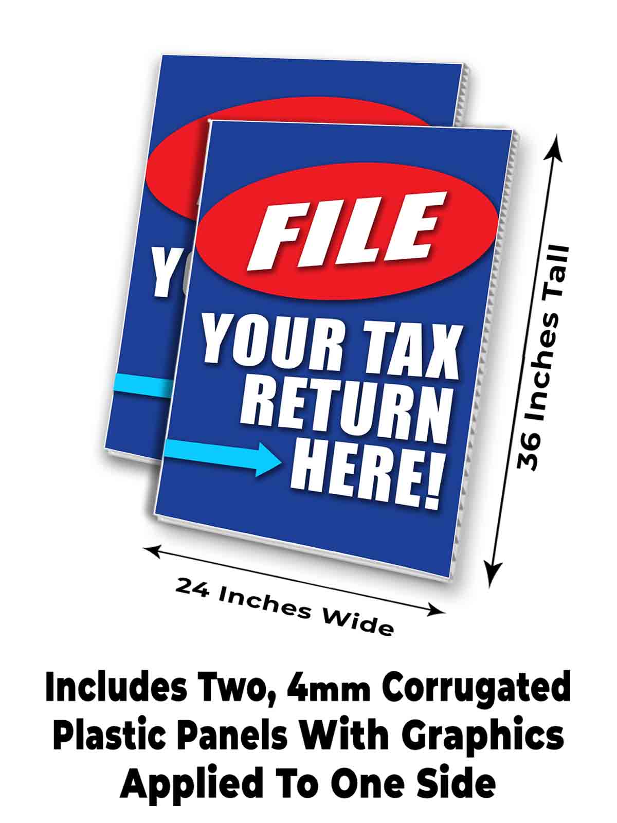 FILE YOUR TAX RETURNS HERE Signicade 24x36 Aframe Sidewalk Sign Banner ...