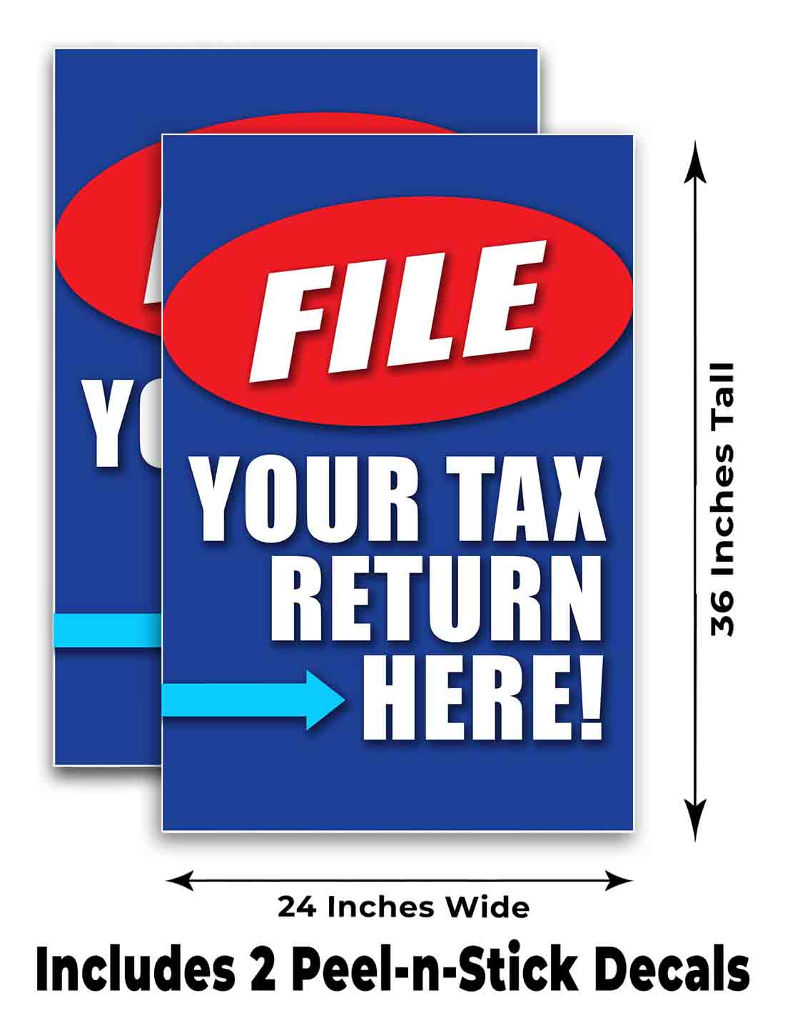 FILE YOUR TAX RETURNS HERE Signicade 24x36 Aframe Sidewalk Sign Banner ...