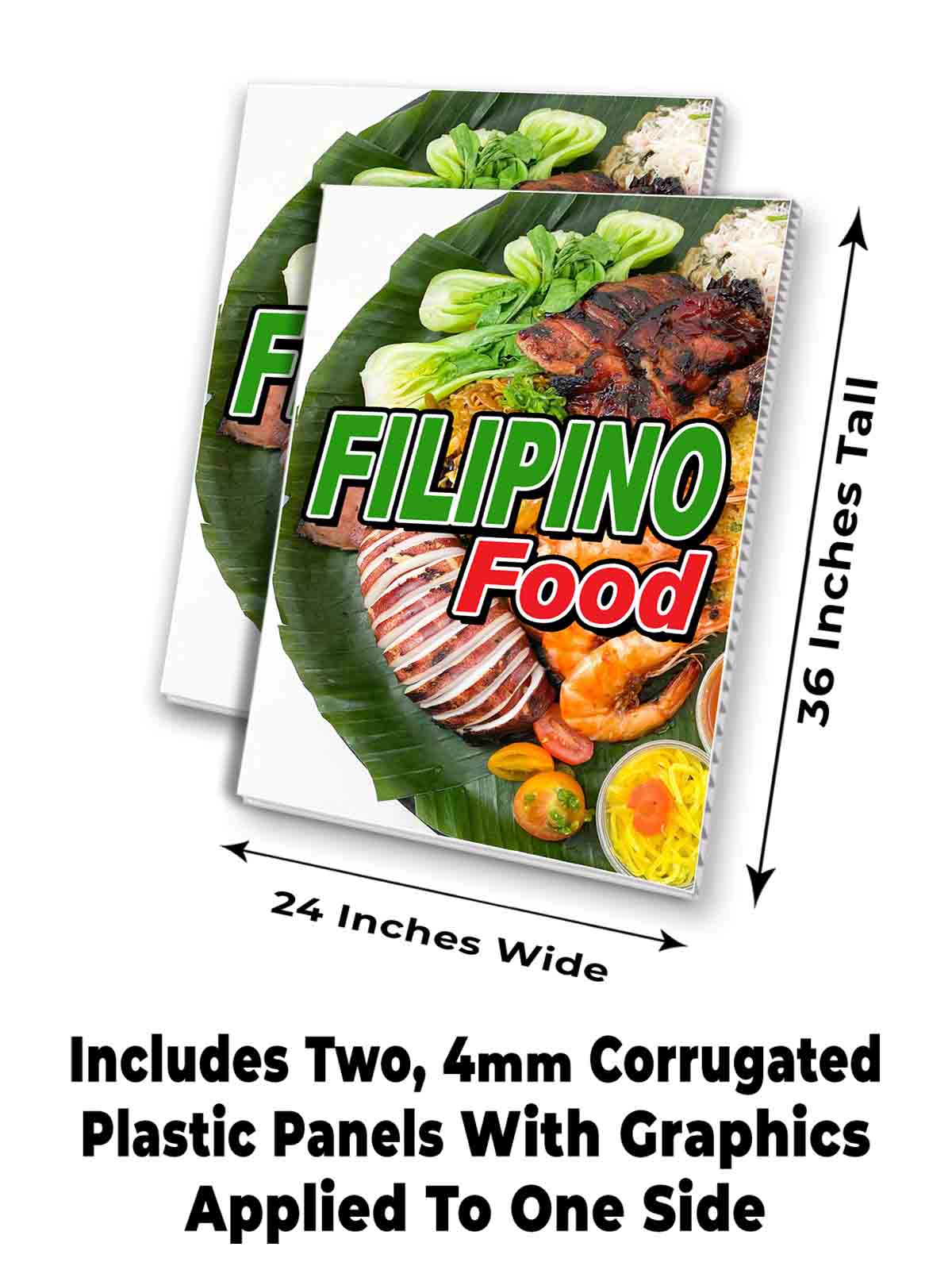 FILIPINO FOOD Signicade 24x36 Aframe Sidewalk Sign Banner Decal | eBay