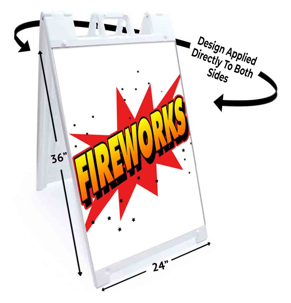 Fireworks (24" X 36") Deluxe A-Frame Signicade, Includes 2 Removable ...