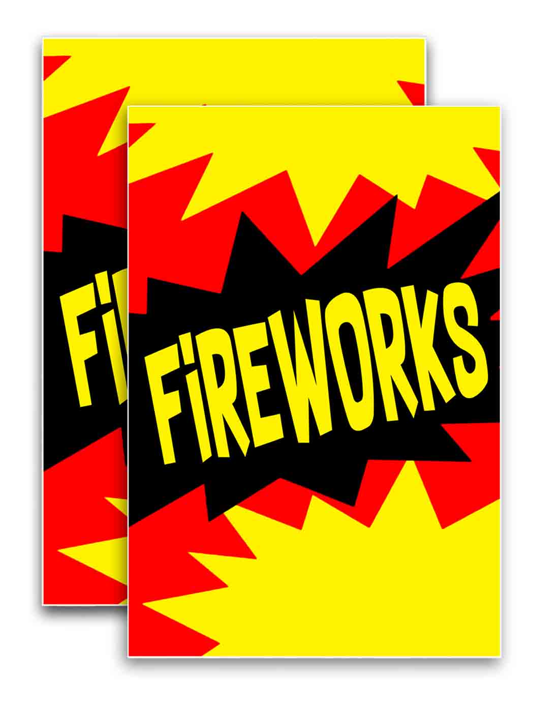 Fireworks (24" X 36") Vinyl Decal Only (Pack of 2) |Sign|Sticker|Poster ...