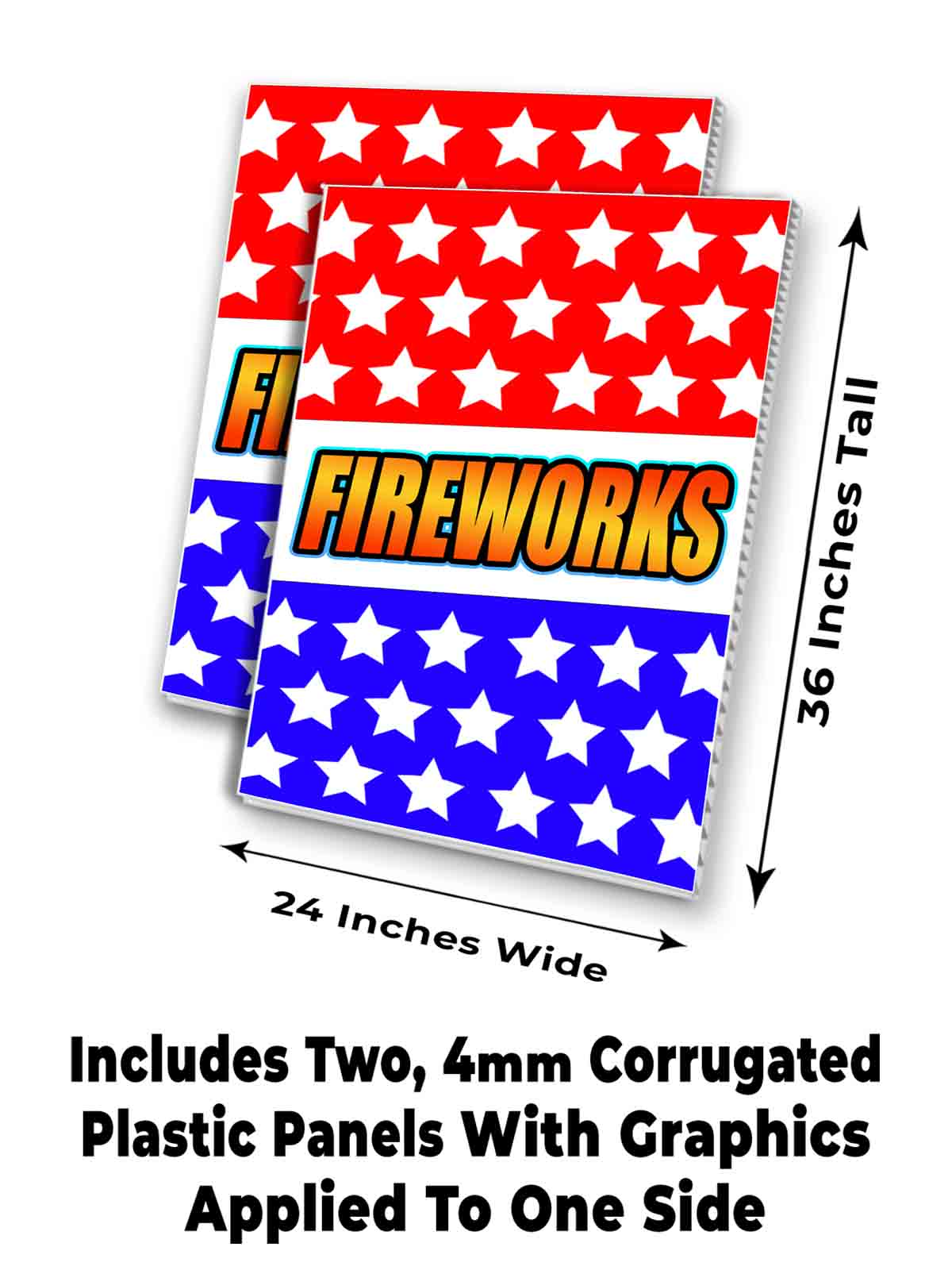 FIREWORKS Signicade 24x36 Aframe Sidewalk Sign Banner Decal SPARKLERS ...