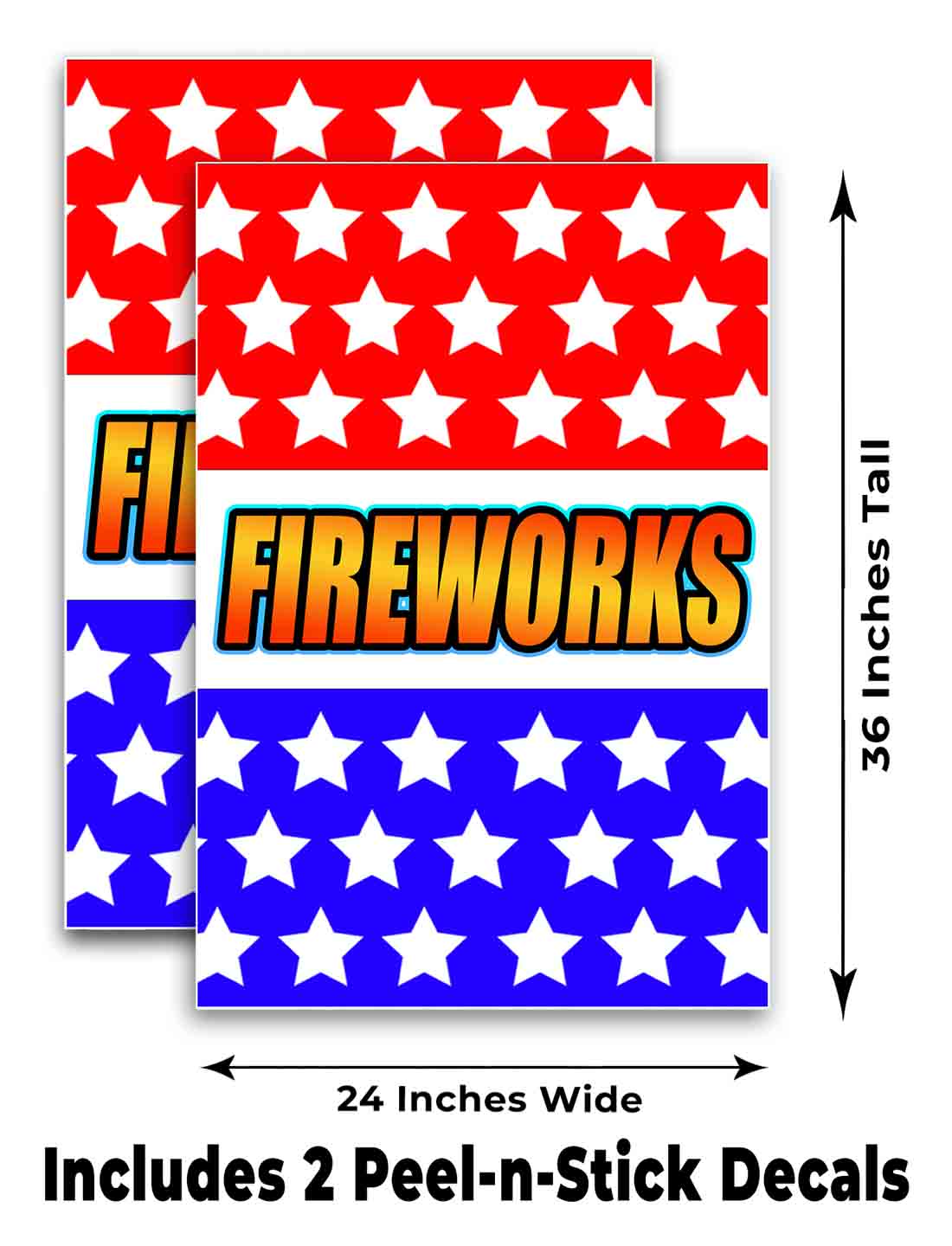 FIREWORKS Signicade 24x36 Aframe Sidewalk Sign Banner Decal SPARKLERS ...