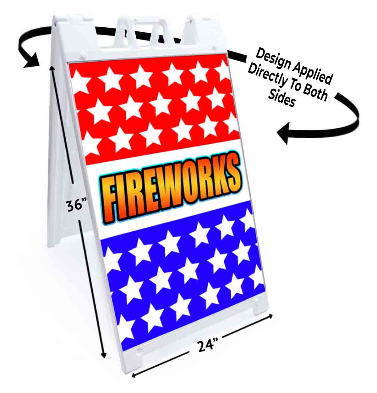 FIREWORKS Signicade 24x36 Aframe Sidewalk Sign Banner Decal SPARKLERS ...