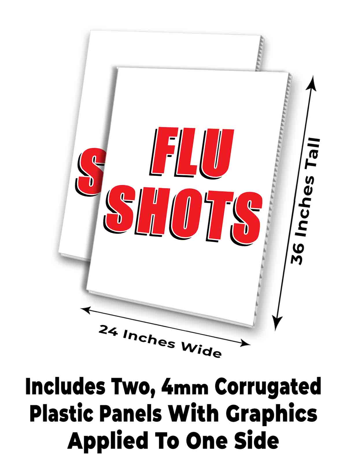 FLU SHOTS Signicade 24x36 Aframe Sidewalk Sign Banner Decal HEALTH ...