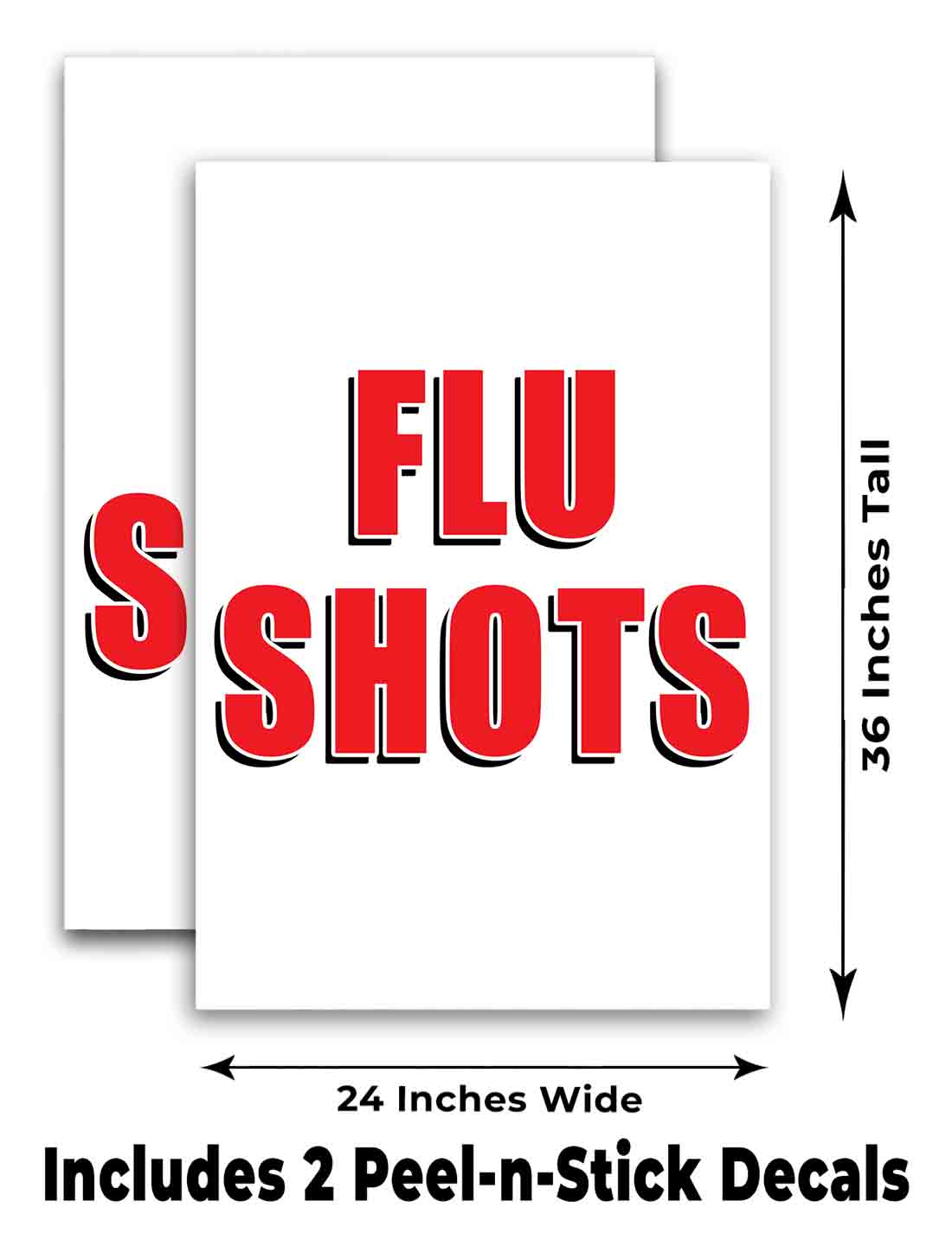 FLU SHOTS Signicade 24x36 Aframe Sidewalk Sign Banner Decal HEALTH ...