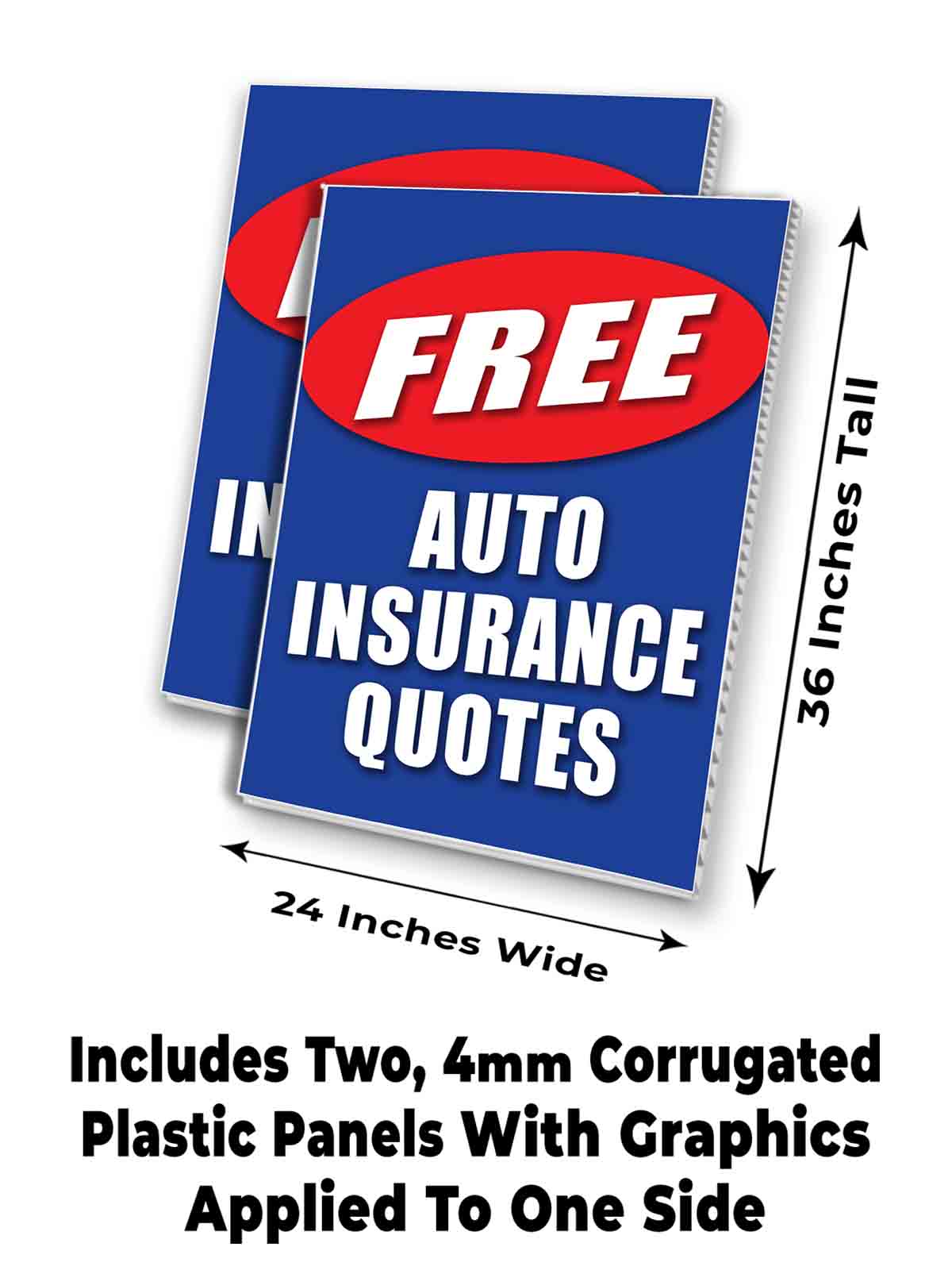 FREE AUTO INSURANCE QUOTES Signicade 24x36 Aframe Sidewalk Sign Banner ...