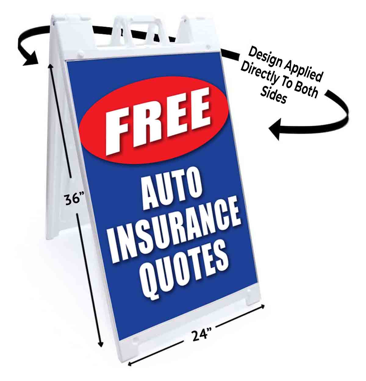 FREE AUTO INSURANCE QUOTES Signicade 24x36 Aframe Sidewalk Sign Banner ...