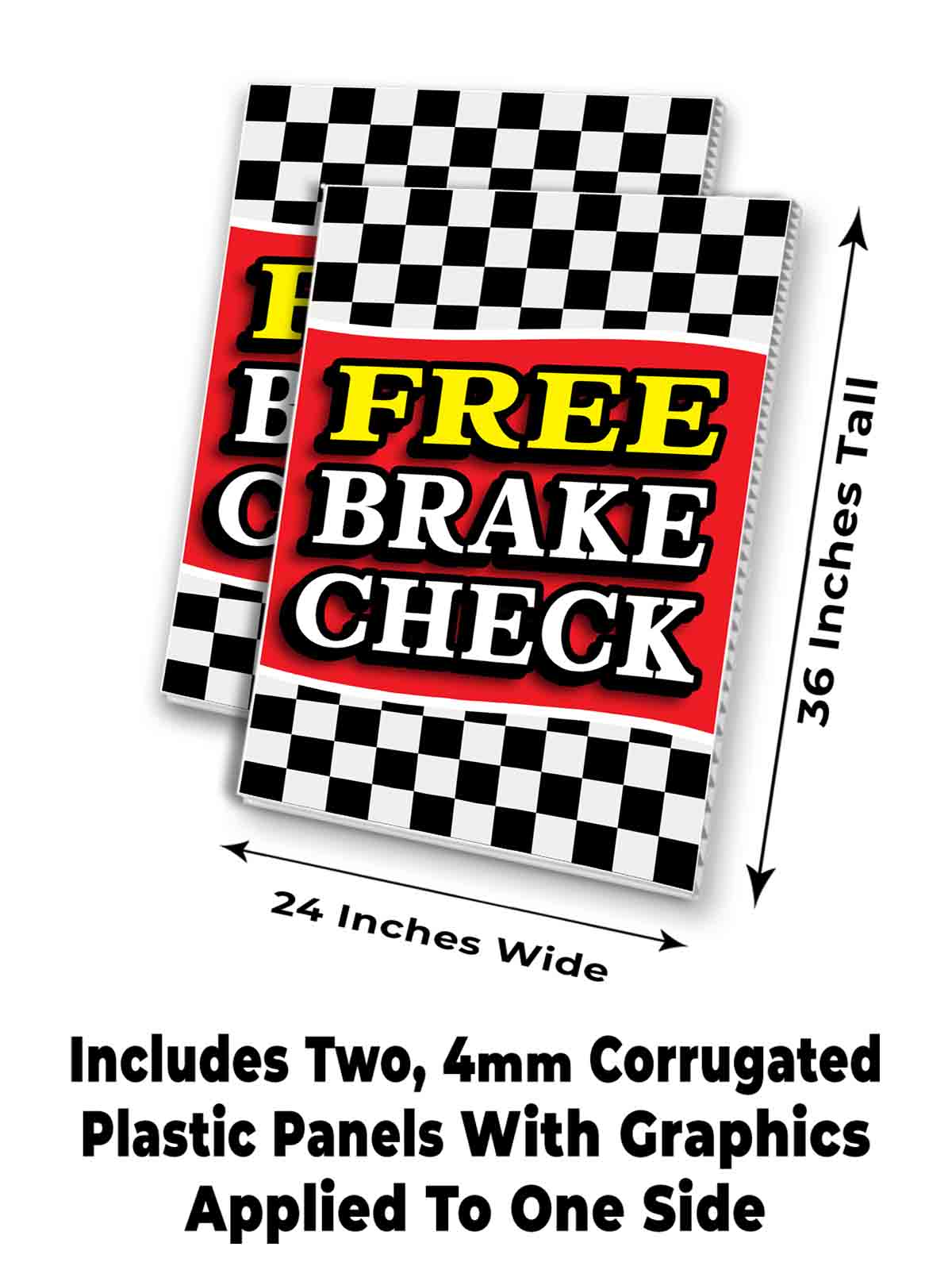 FREE BRAKE CHECK Signicade 24x36 Aframe Sidewalk Decal Sign Banner ...