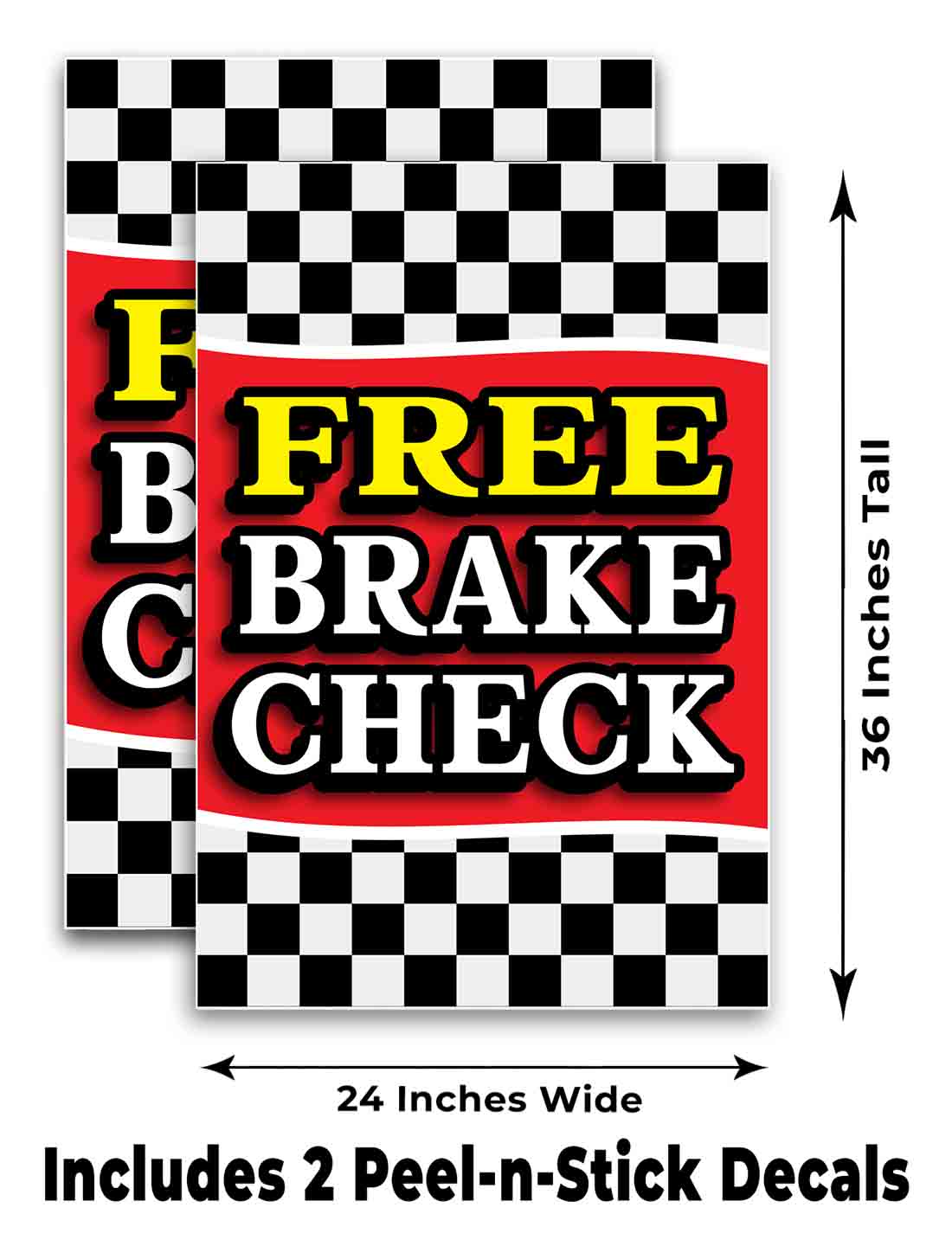FREE BRAKE CHECK Signicade 24x36 Aframe Sidewalk Decal Sign Banner ...