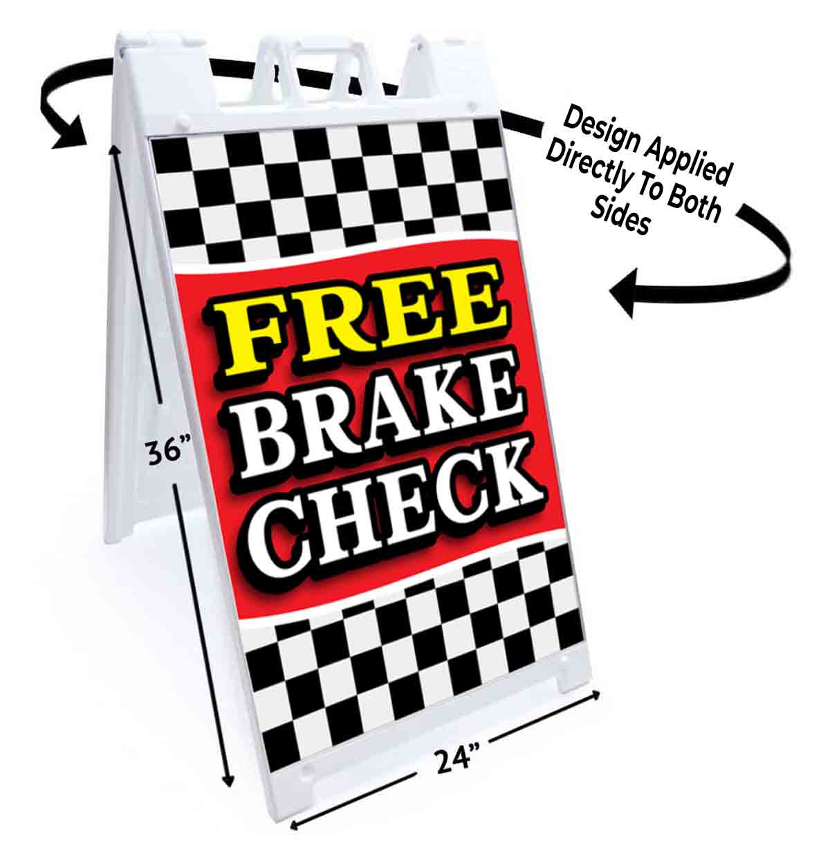 FREE BRAKE CHECK Signicade 24x36 Aframe Sidewalk Decal Sign Banner ...