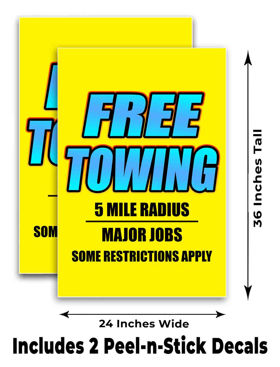 FREE TOWING Signicade 24x36 Aframe Sidewalk Sign Banner Decal ...