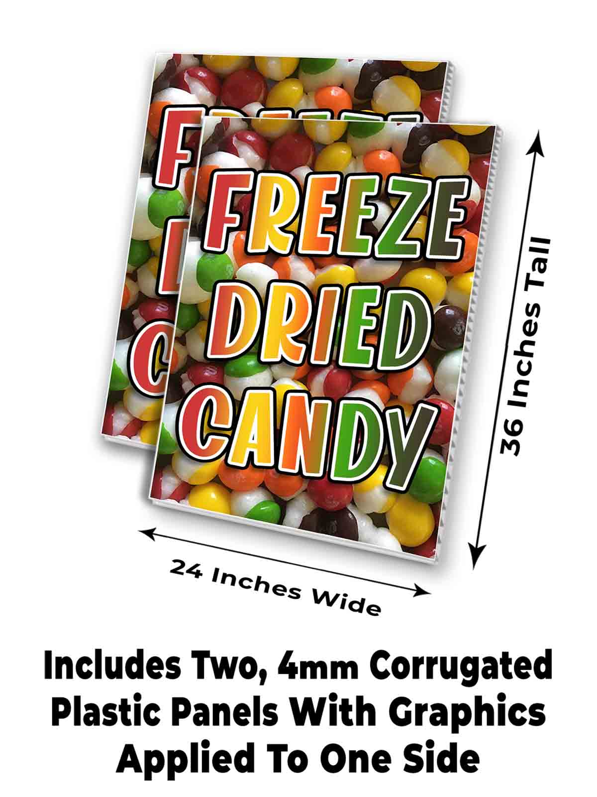 FREEZE DRIED CANDY Signicade 24x36 Aframe Sidewalk Sign Banner Decal ...
