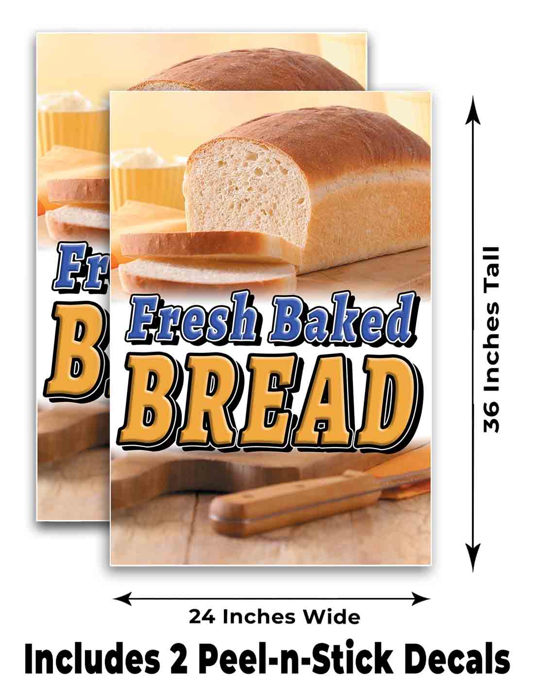 FRESH BAKED BREAD Signicade 24x36 Aframe Sidewalk Sign Banner Decal ...