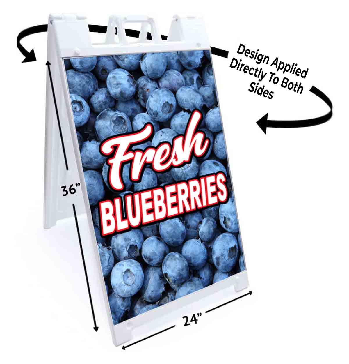 FRESH BLUEBERRIES Signicade 24x36 Aframe Sidewalk Sign Banner Decal ...