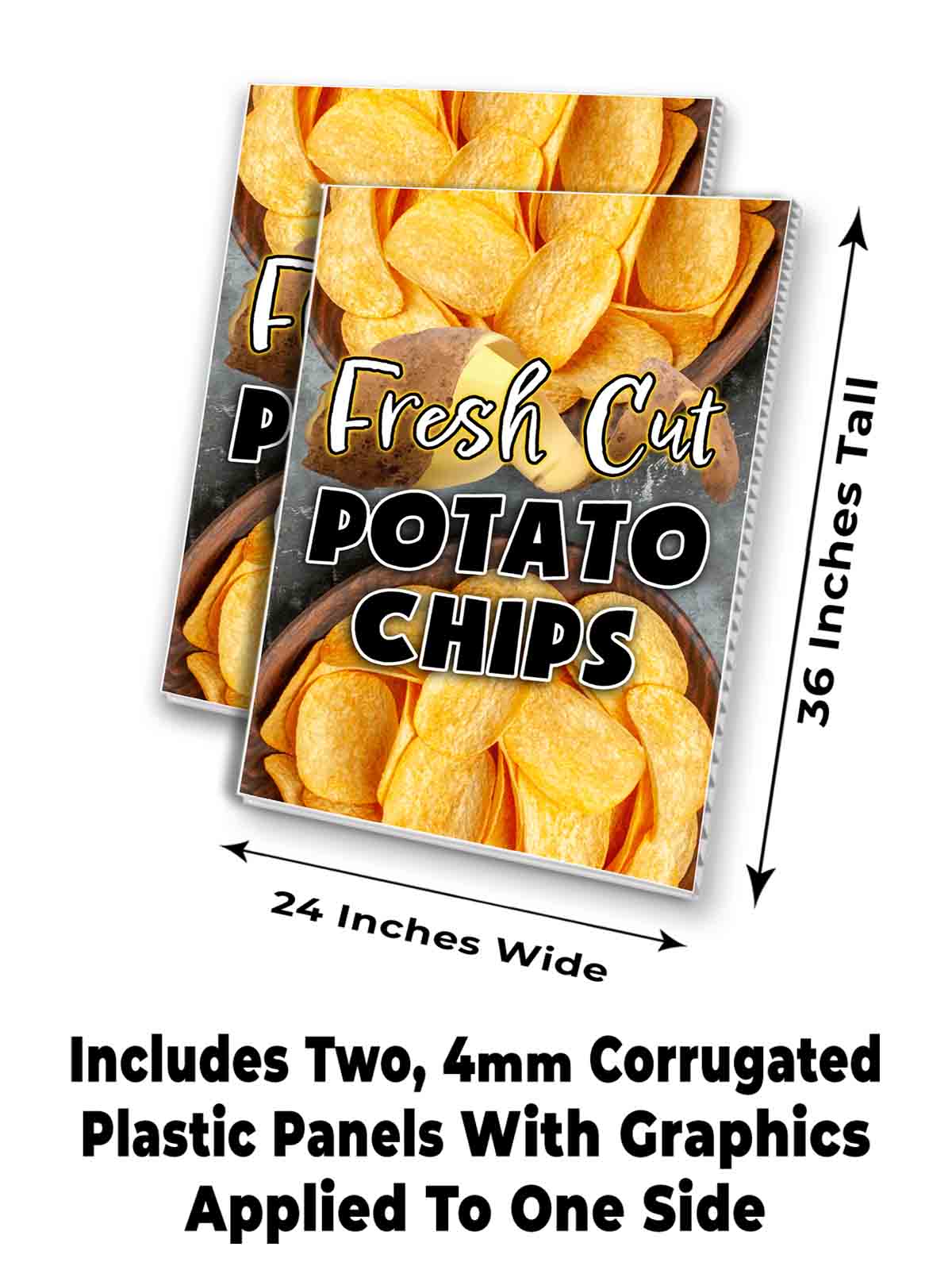 FRESH CUT POTATO CHIPS Signicade 24x36 Aframe Sidewalk Sign Banner ...