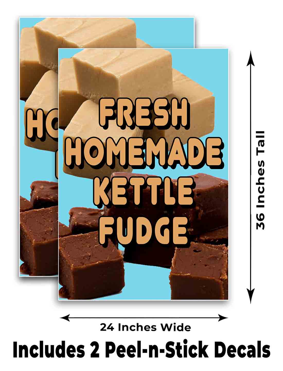 FRESH HOMEMADE KETTLE FUDGE Signicade 24x36 Aframe Sidewalk Sign Banner ...