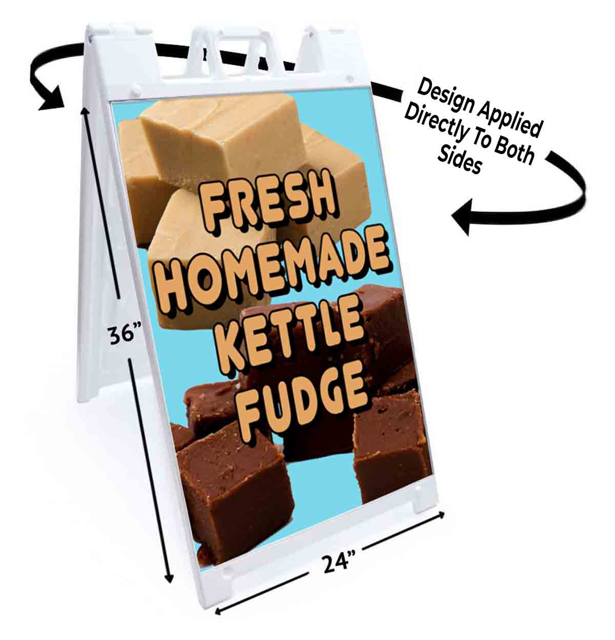 FRESH HOMEMADE KETTLE FUDGE Signicade 24x36 Aframe Sidewalk Sign Banner ...