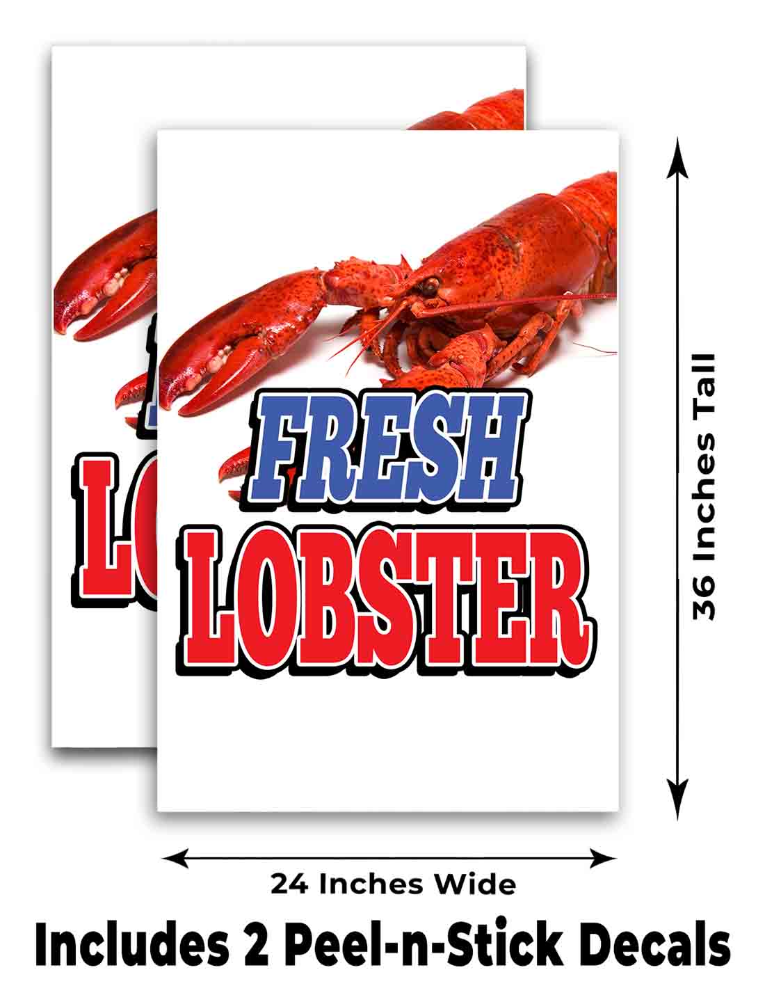 FRESH LOBSTER Signicade 24x36 Aframe Sidewalk Sign Banner Decal SEAFOOD ...