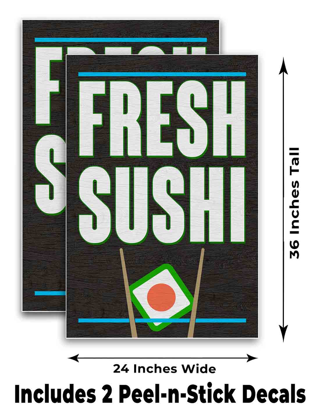 FRESH SUSHI Signicade 24x36 Aframe Sidewalk Sign Banner Decal JAPANESE ...