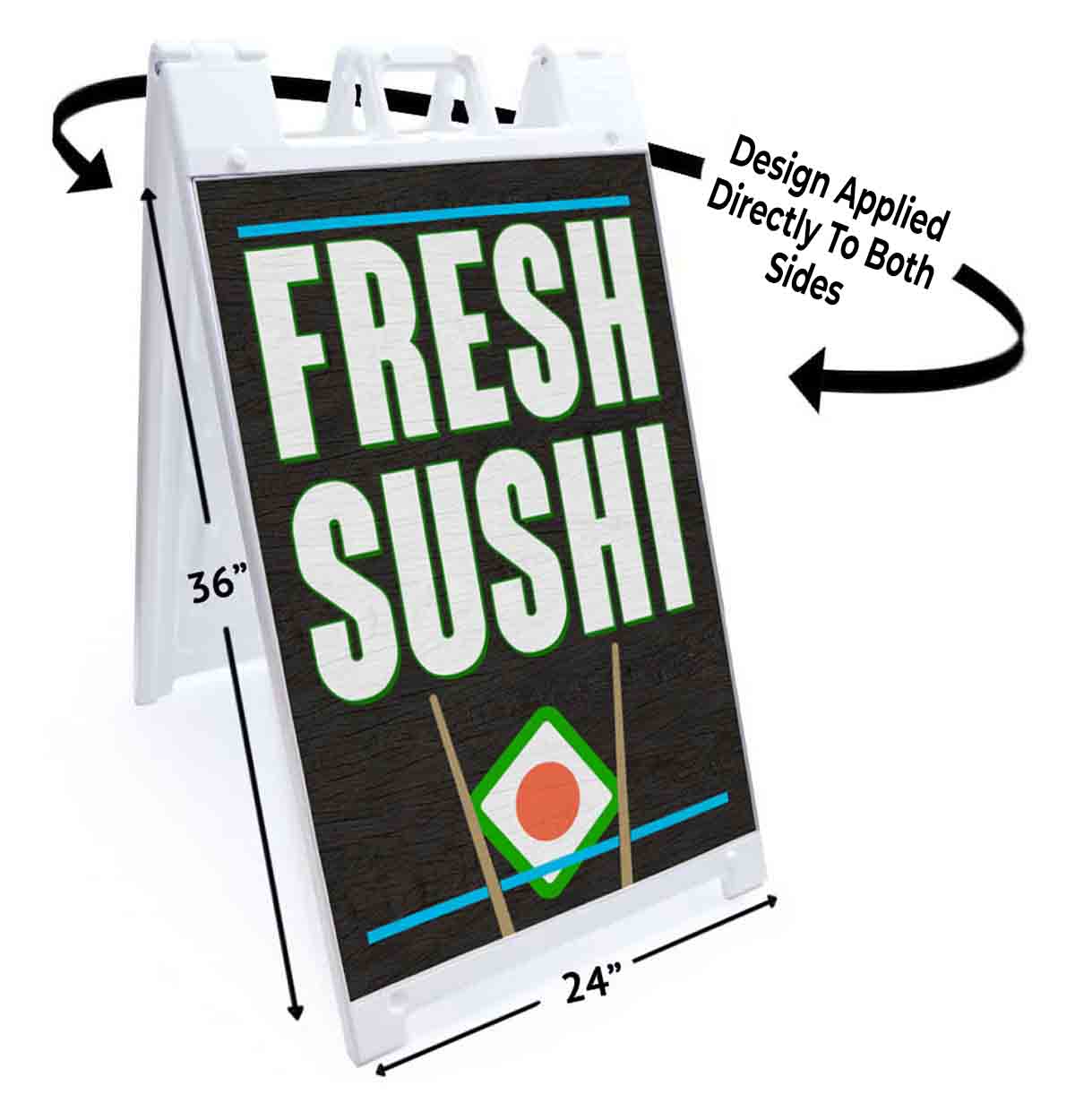 FRESH SUSHI Signicade 24x36 Aframe Sidewalk Sign Banner Decal JAPANESE ...