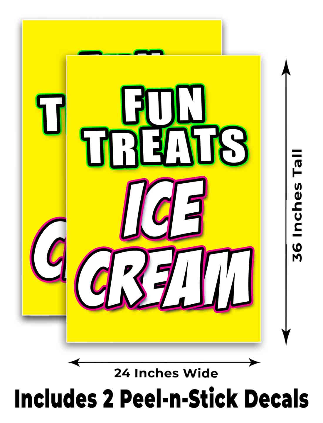 FUN TREATS ICE CREAM Signicade 24x36 Aframe Sidewalk Sign Banner Decal ...