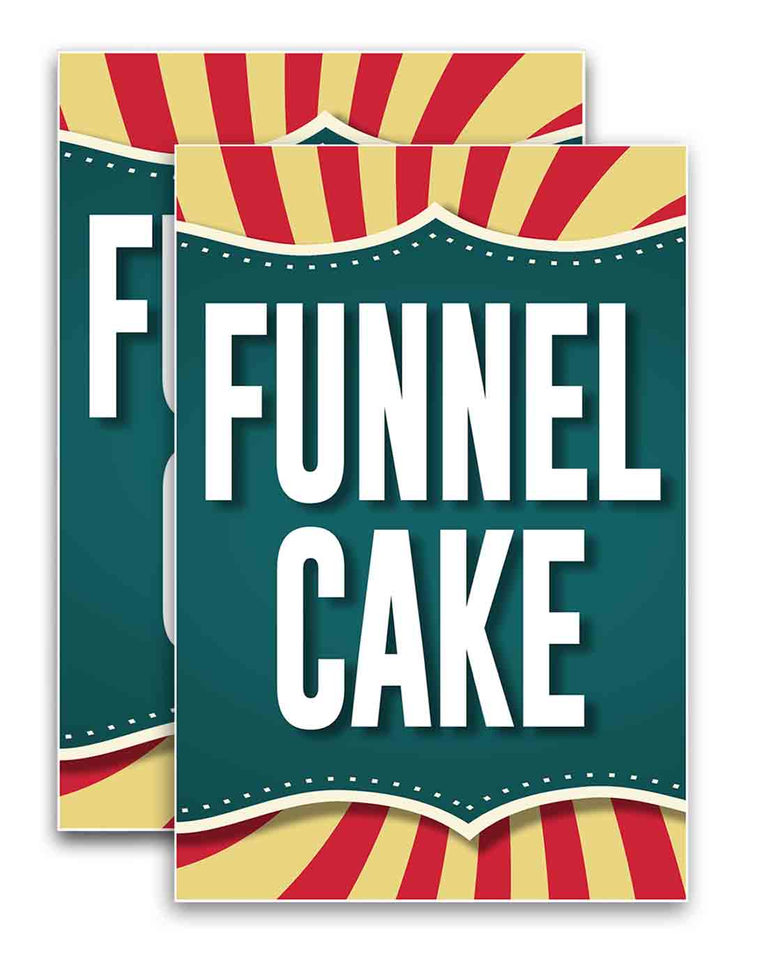 Funnel Cake (24" X 36") Vinyl Decal Only (Pack of 2) |Sign|Sticker ...