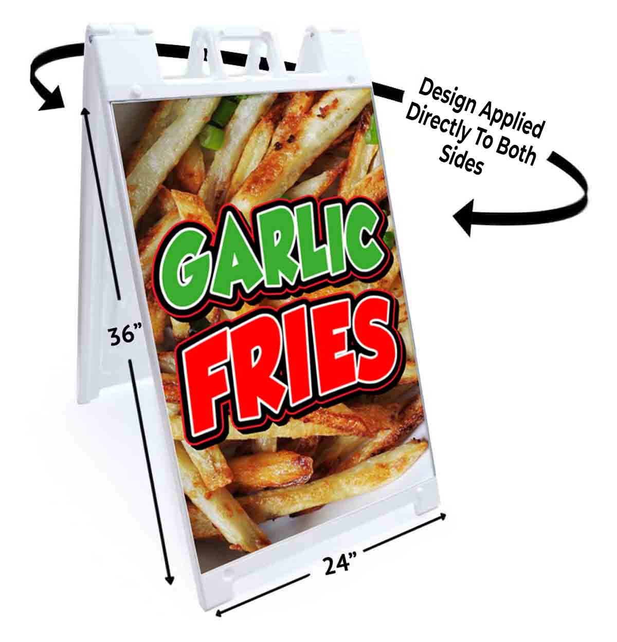 GARLIC FRIES Signicade 24x36 Aframe Sidewalk Sign Banner Decal FOOD | eBay