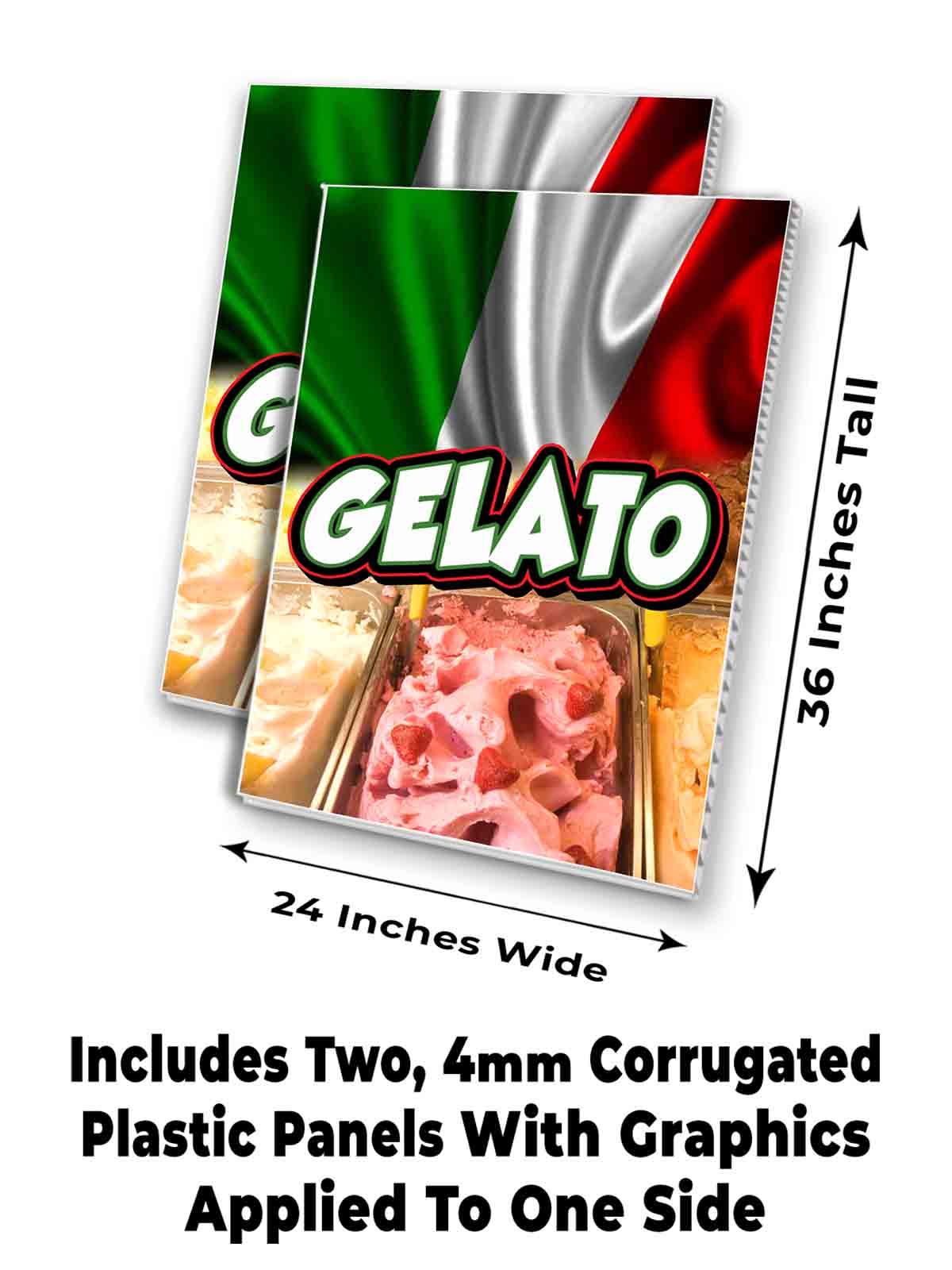 GELATO Signicade 24x36 Aframe Sidewalk Sign Banner Decal FOOD | eBay
