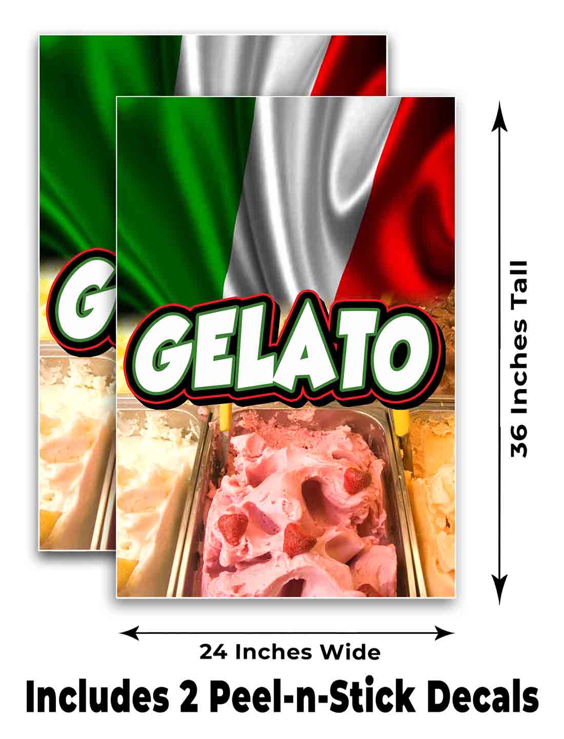 GELATO Signicade 24x36 Aframe Sidewalk Sign Banner Decal FOOD | eBay