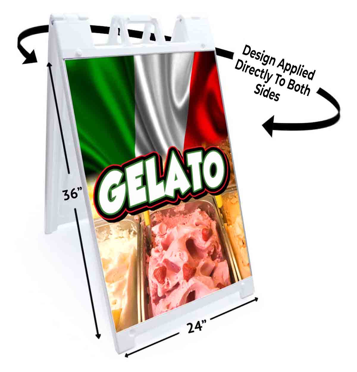 GELATO Signicade 24x36 Aframe Sidewalk Sign Banner Decal FOOD | eBay
