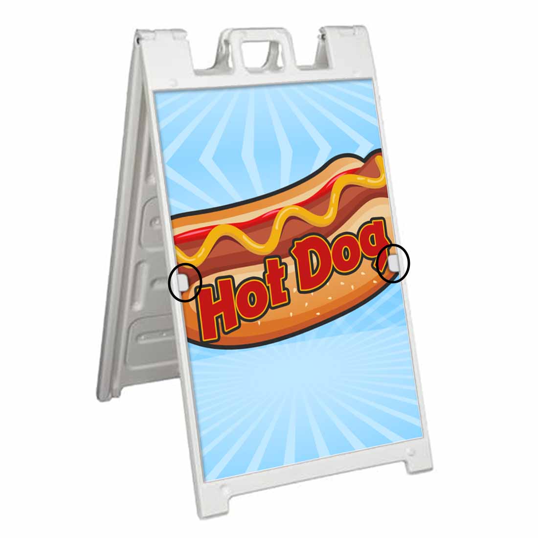 Hot Dog (24" X 36") Deluxe A-Frame Signicade, Includes 2 Removable ...