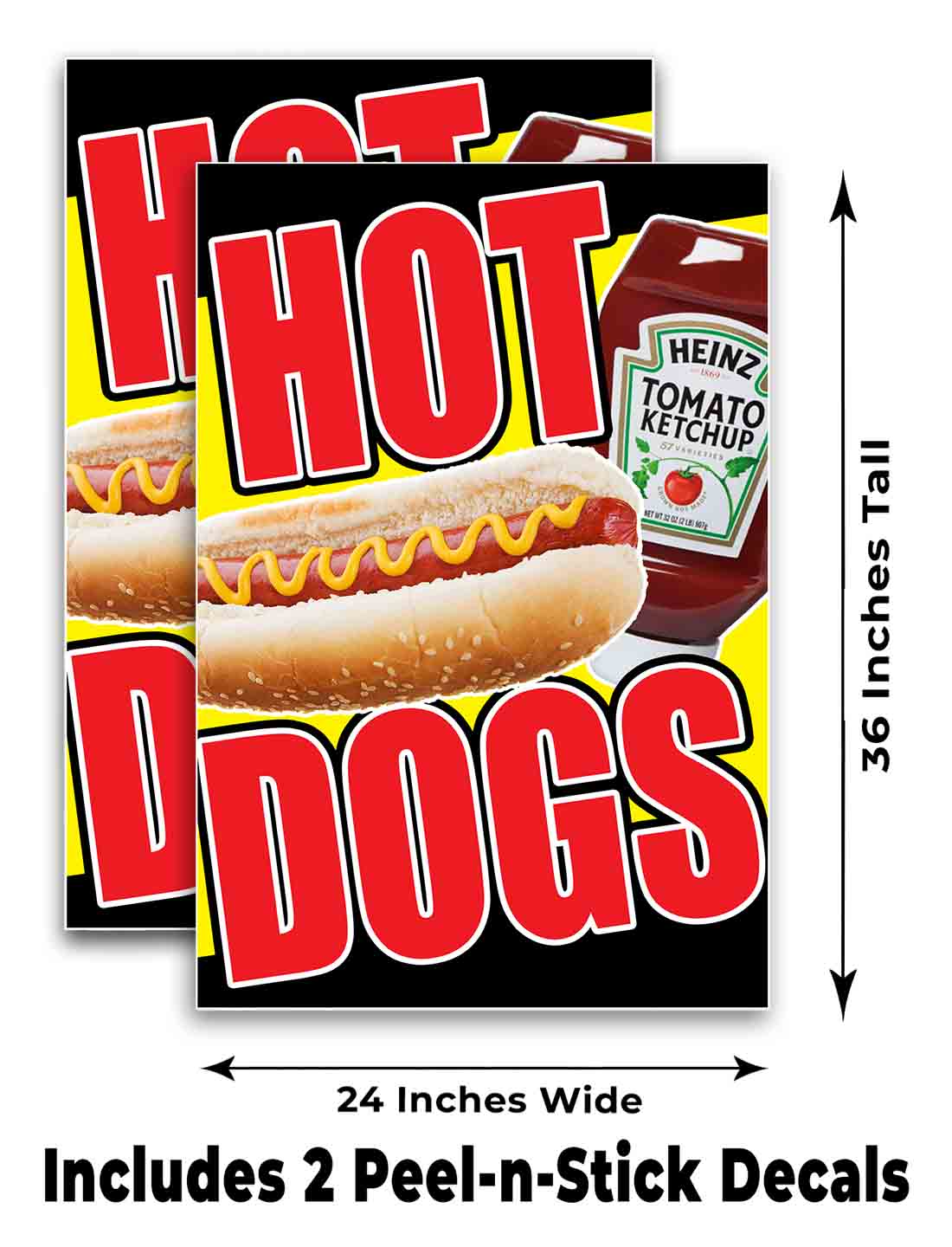 HOT DOGS Signicade 24x36 Aframe Sidewalk Sign Banner Decal FOOD | eBay