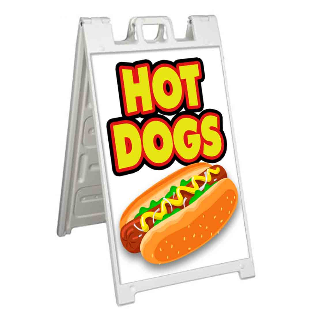 Hot Dogs (24" X 36") Standard A-Frame Signicade, Includes Decal Applied ...