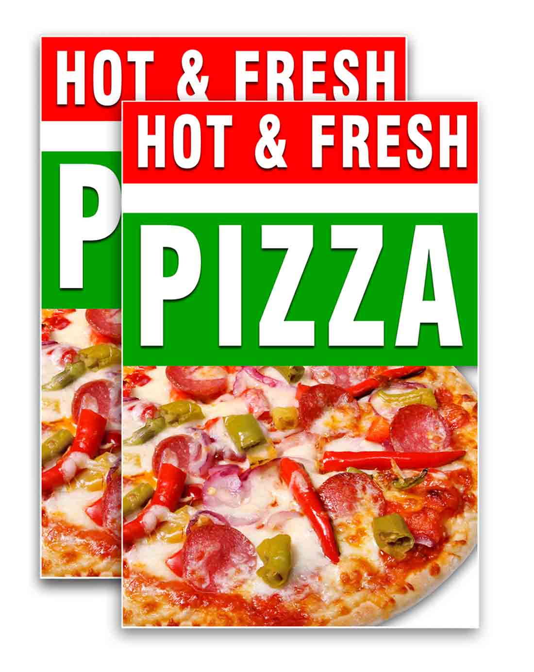 Hot Fresh Pizza (24" X 36") Vinyl Decal Only (Pack of 2) |Sign|Sticker ...