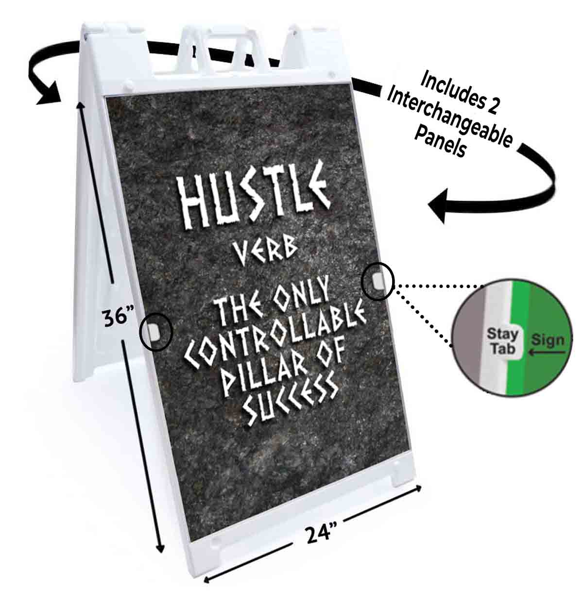 HUSTLE DEFINITION Signicade 24x36 Aframe Sidewalk Decal Sign Banner ...