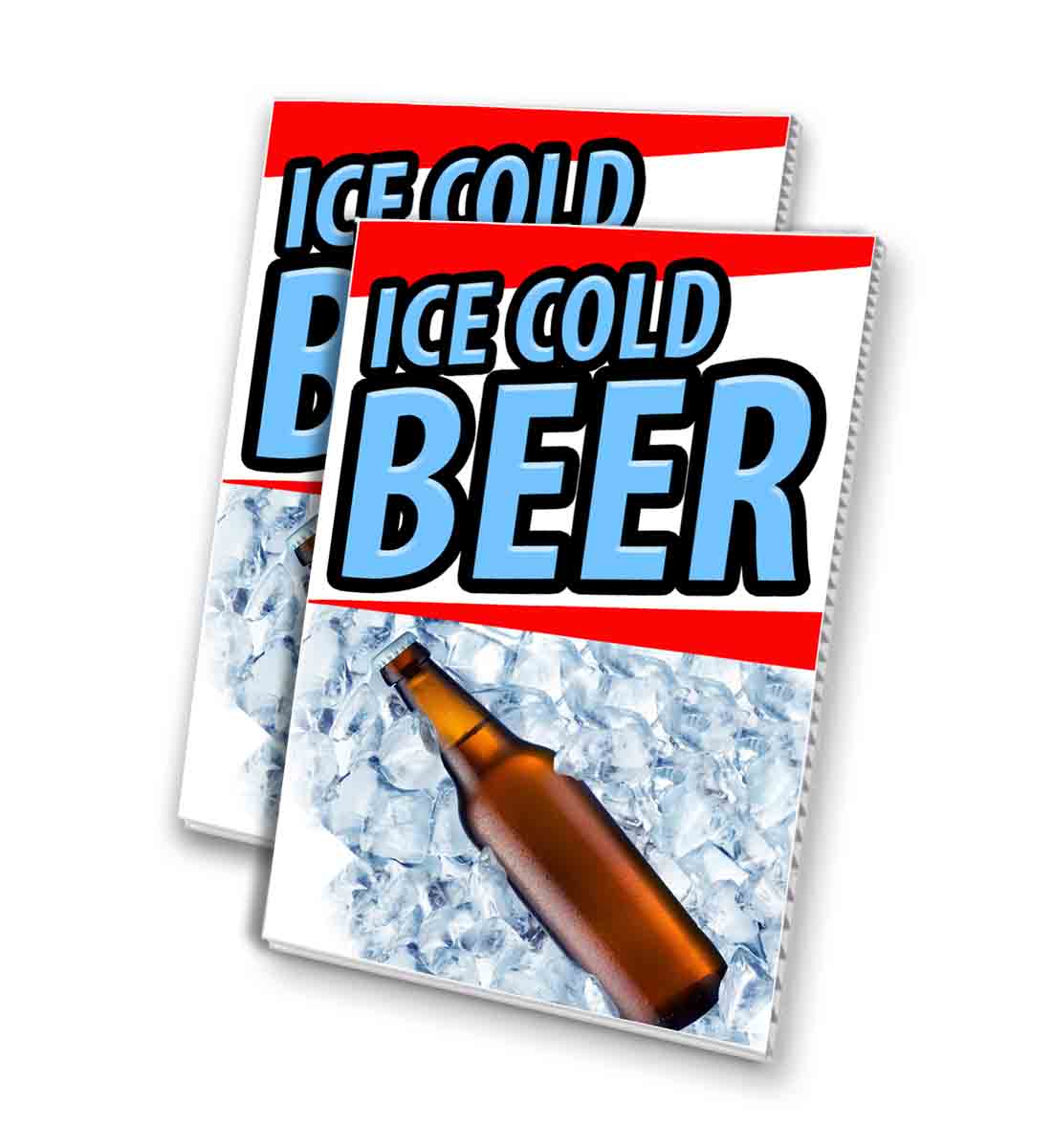 Ice Cold Beer (24" X 36") 4mm Corrugated Plastic Panel, Graphics ...