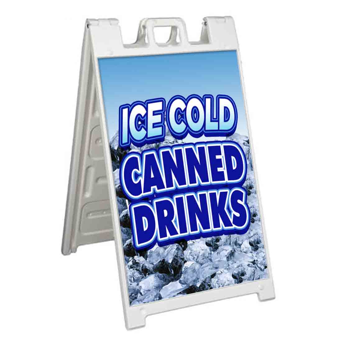 Ice Cold Canned Drinks (24" X 36") Standard A-Frame Signicade, Includes ...