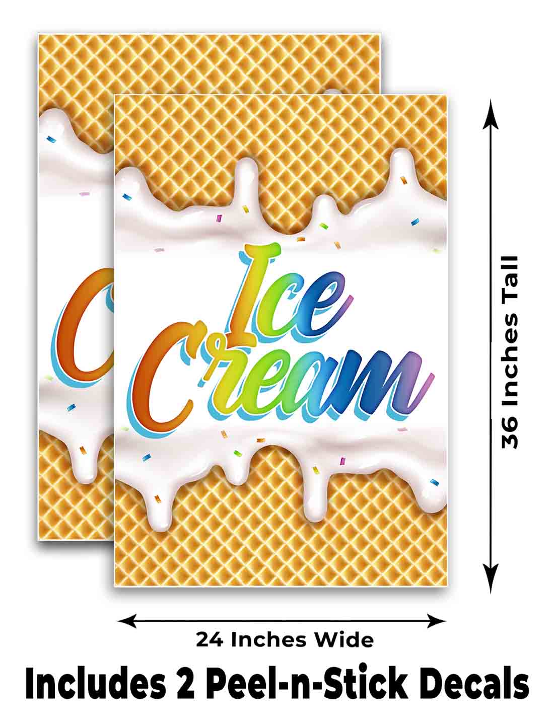 ICE CREAM Signicade 24x36 Aframe Sidewalk Sign Banner Decal DESSERT ...