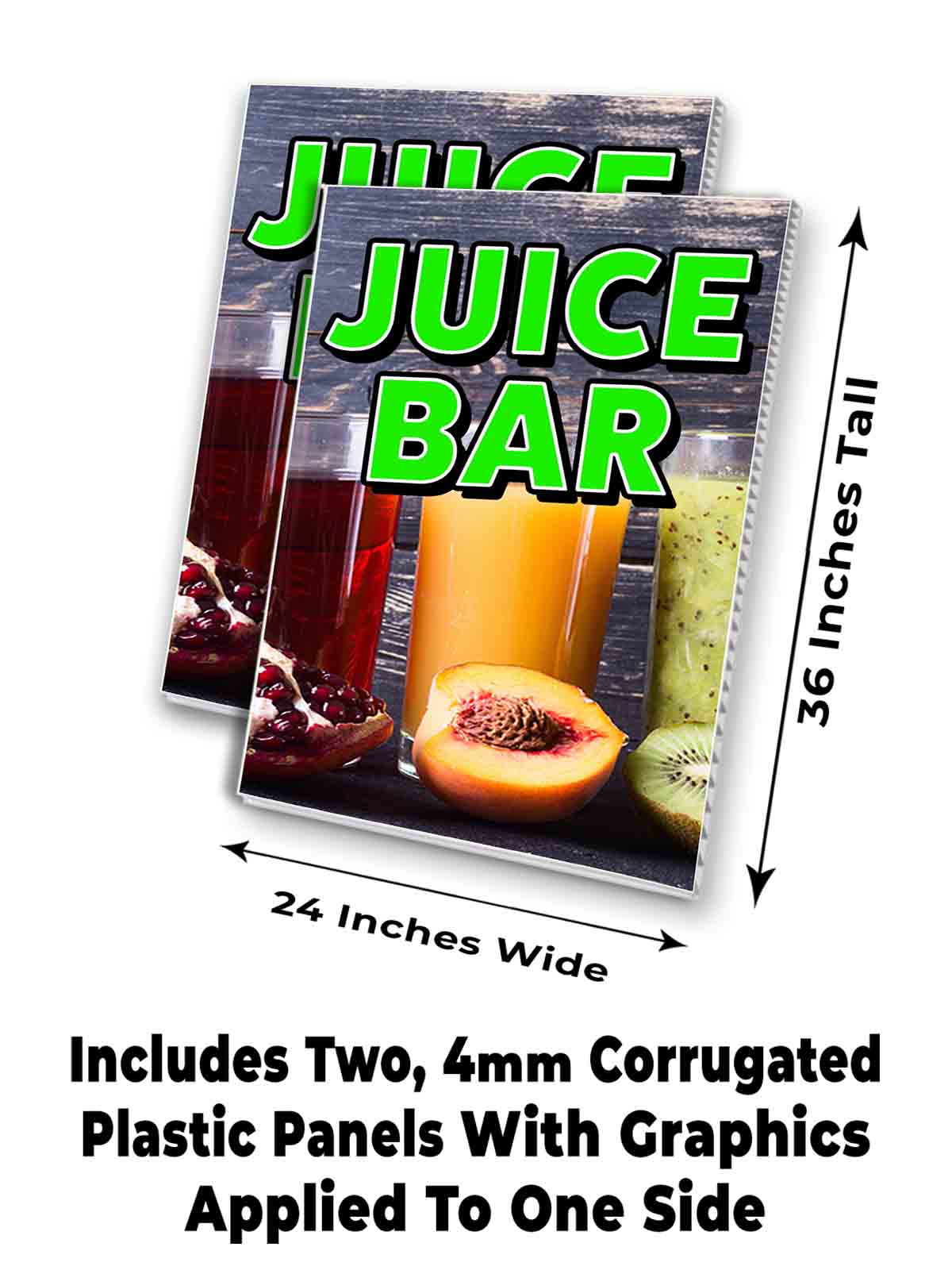 JUICE BAR Signicade 24x36 Aframe Sidewalk Decal Sign Banner FOOD DRINKS ...