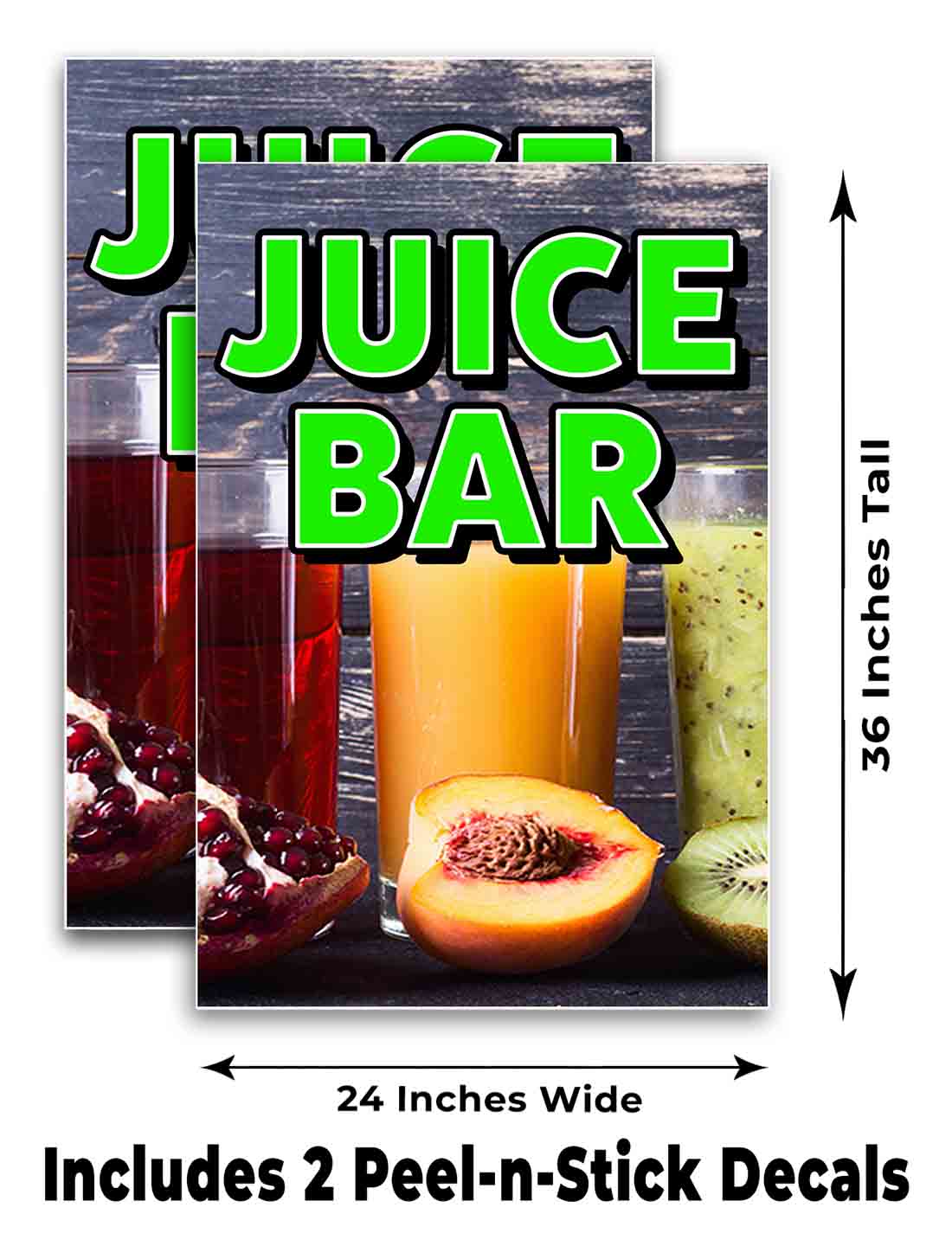 JUICE BAR Signicade 24x36 Aframe Sidewalk Decal Sign Banner FOOD DRINKS ...