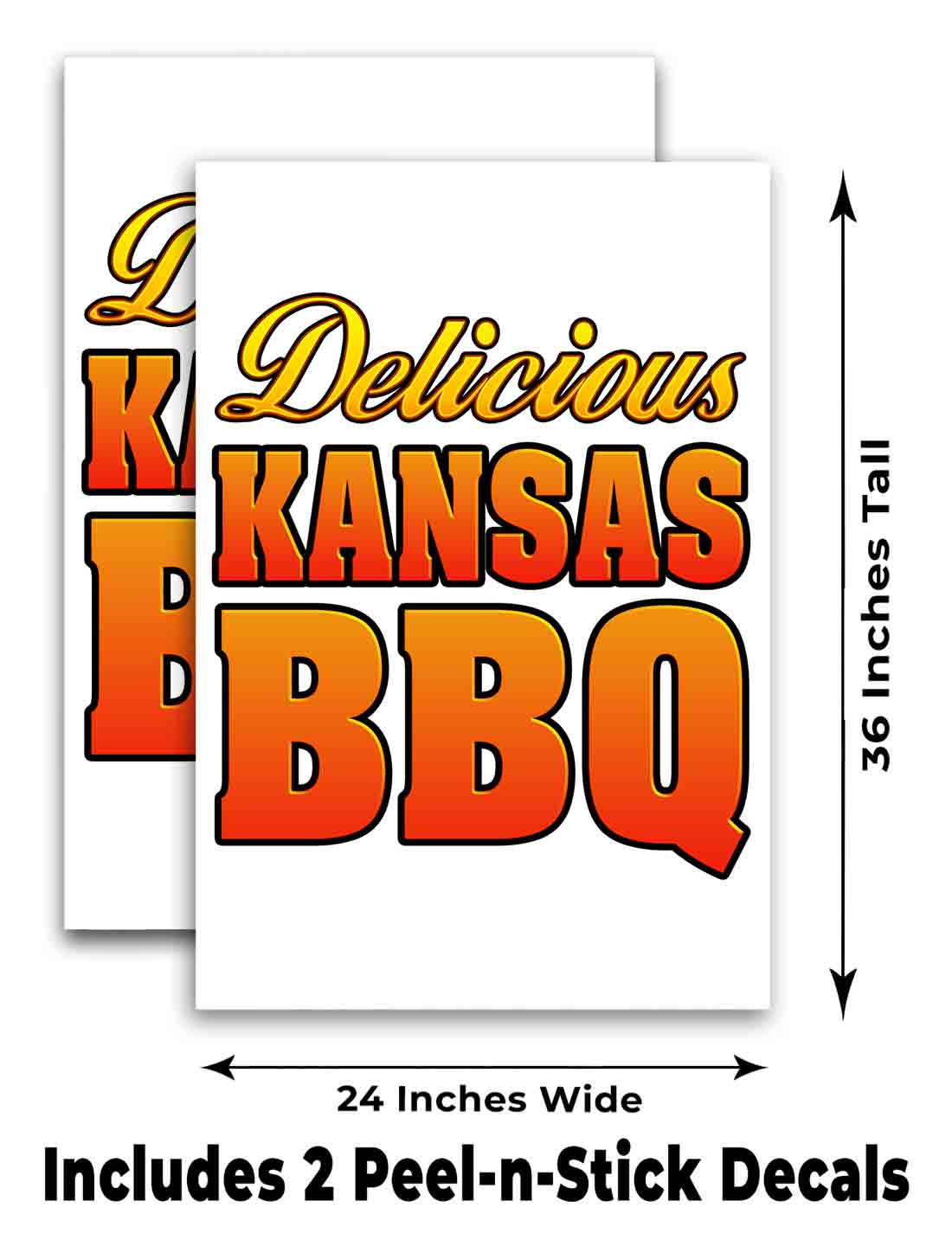 DELICIOUS KANSAS BBQ Signicade 24x36 Aframe Sidewalk Sign Banner Decal ...